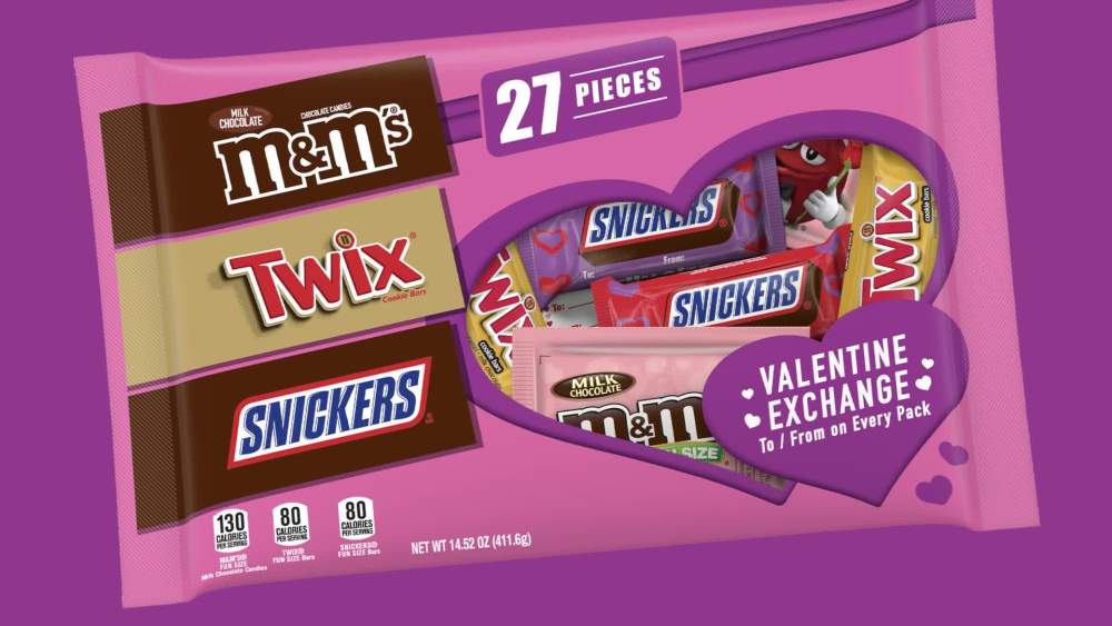 M&M's Snickers & Twix Valentines Assorted Chocolate Candy - 27 Pieces ...