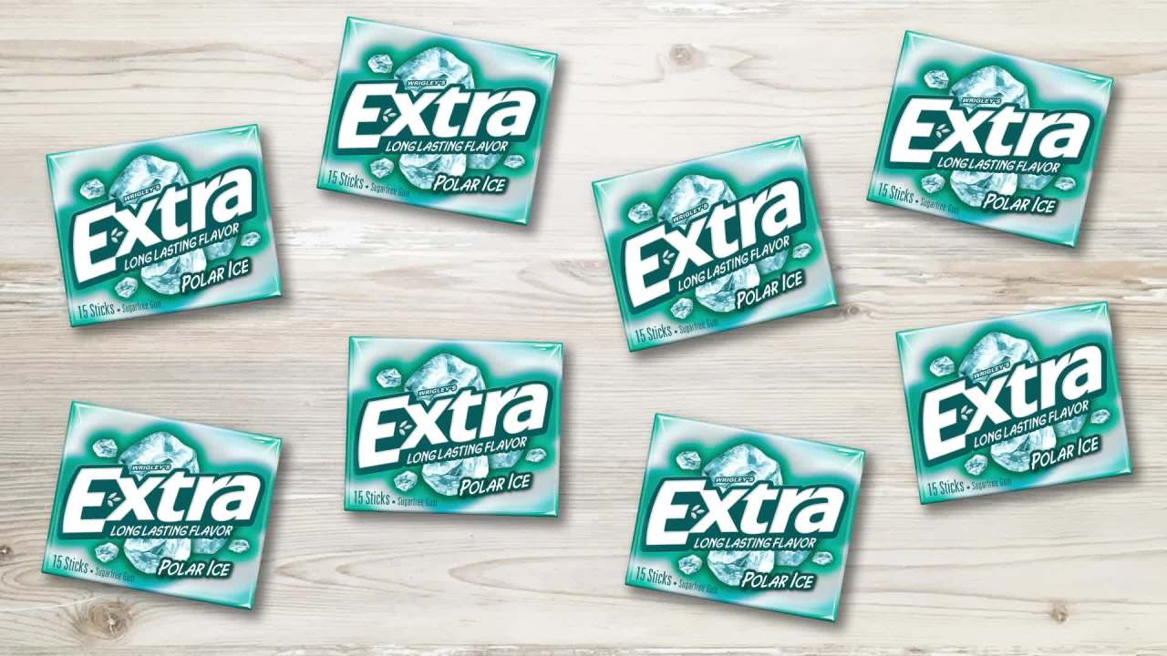 EXTRA Polar Ice Sugarfree Mint Chewing Gum - 15 Sticks (8 Pack) Bulk ...