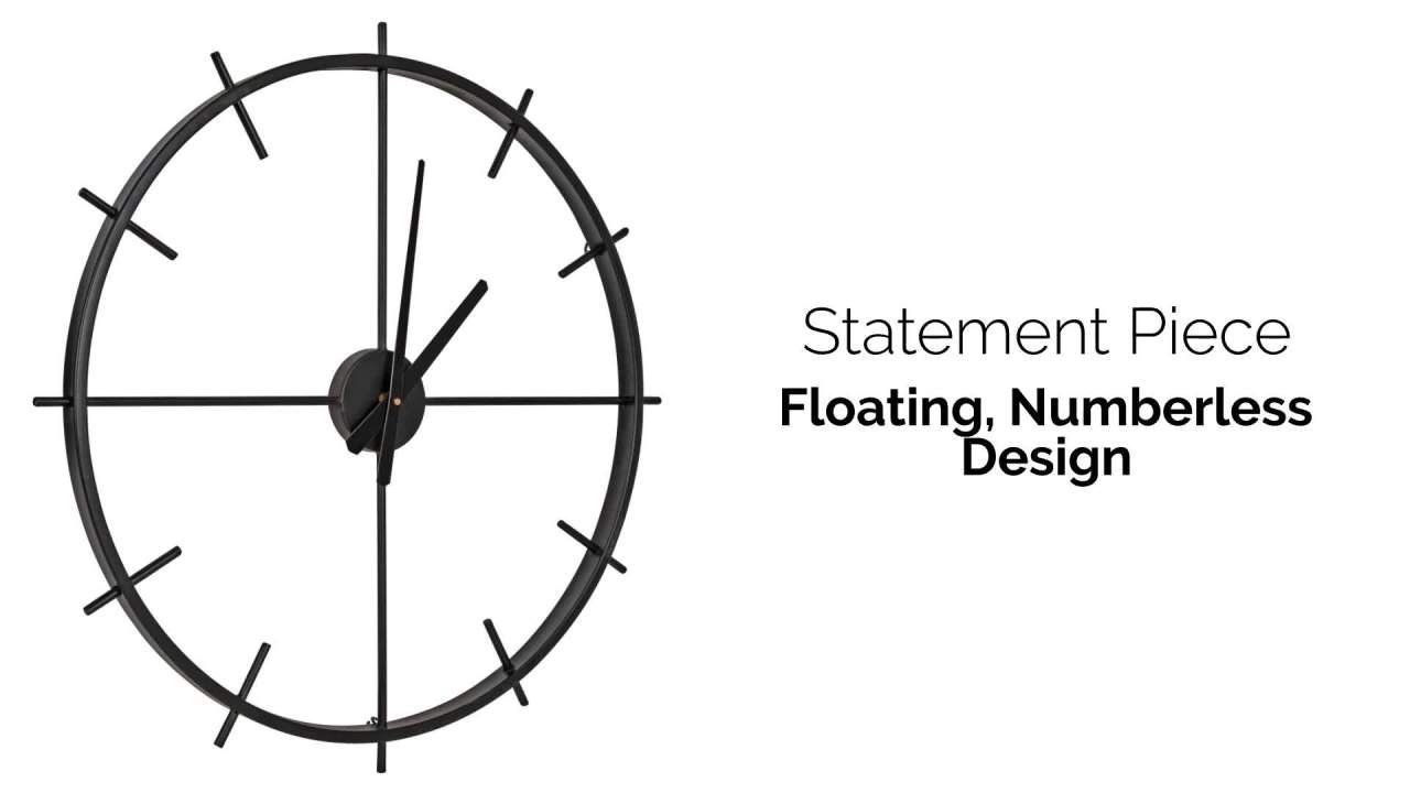 Kate and Laurel Isaac Modern Metal Wall Clock, 26", Black, Chic ...