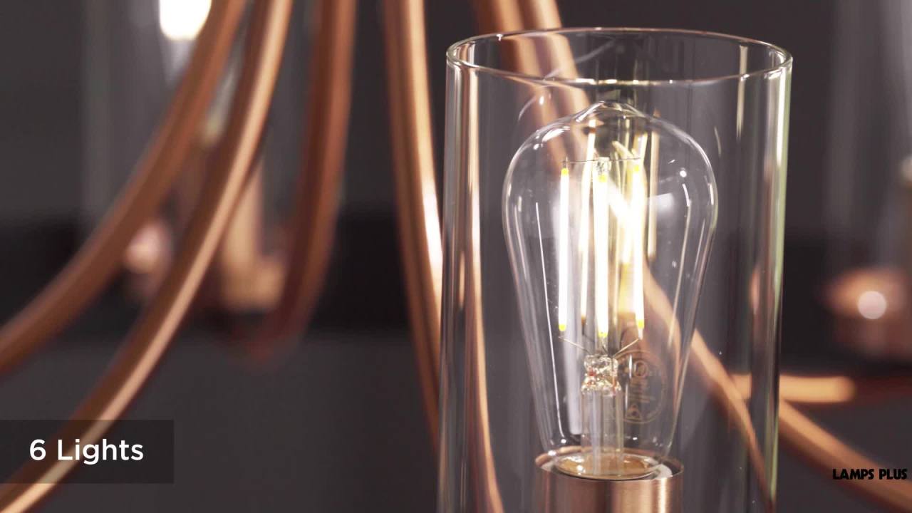 Stiffel Ferrers Dark Bronze Gold Chandelier 26" Wide Clear Glass Shade ...