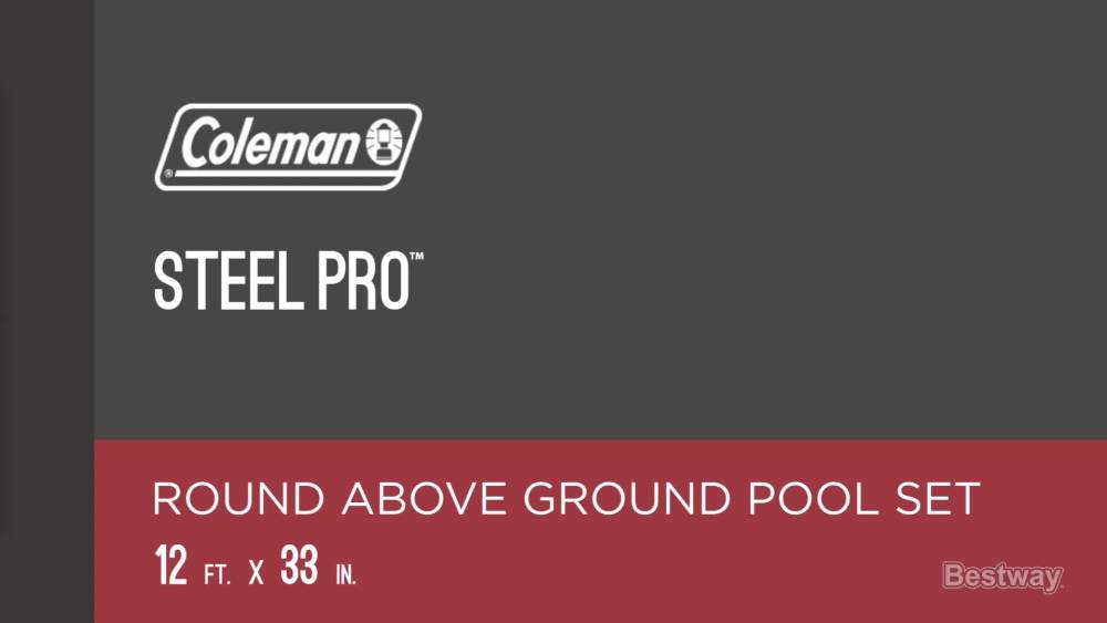 Coleman Steel Pro 12 ft. x 33 in. Round Metal Frame Above Ground Pool ...