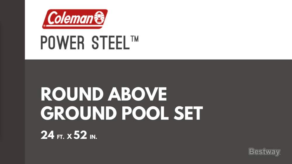 Coleman Power Steel 24' x 52" Round Metal Frame Above Ground Pool Set ...