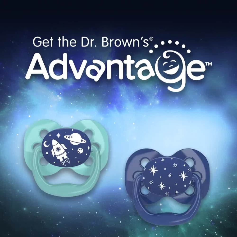 Dr. Brown’s Advantage Glow-in-the-Dark Pacifier, 100% Silicone Baby ...