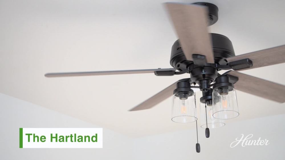 Hunter Fan 44in Hartland Low Profile Ceiling Fan in Noble Bronze with ...