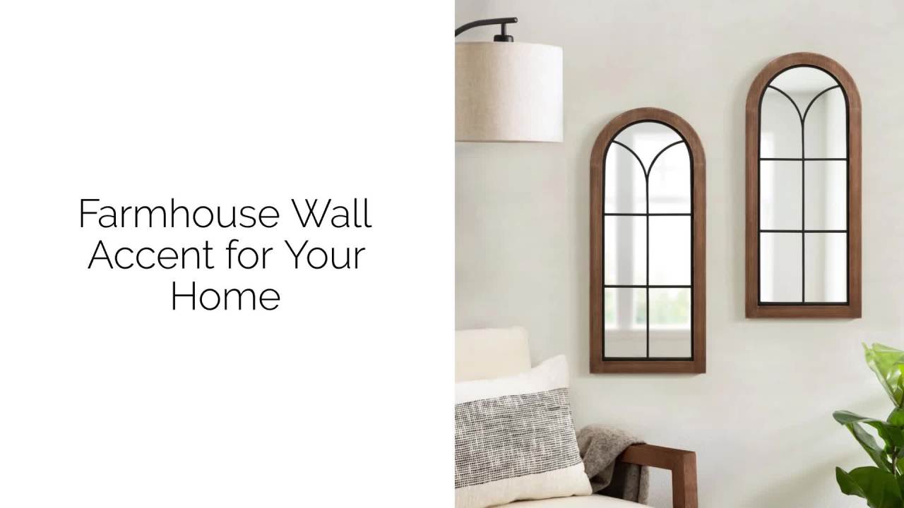 Kate and Laurel Joffrey Modern Farmhouse Wooden Windowpane Arched ...