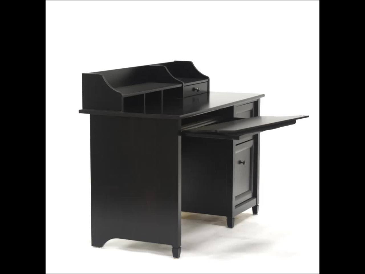 Sauder Edge Water Home Office Computer Desk with Hutch, Estate Black ...