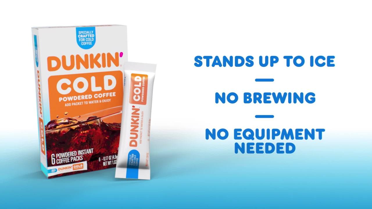 Dunkin' Caramel Flavored Instant Iced Coffee Powder Packets, 6 Count ...