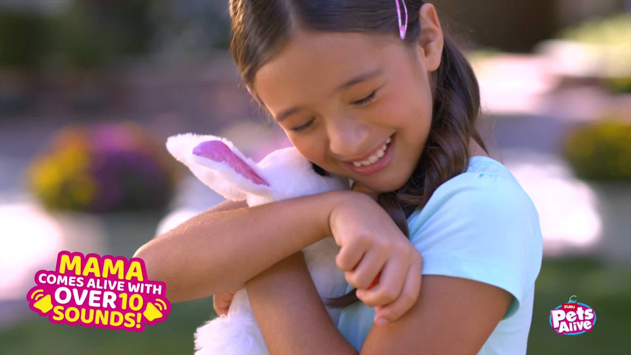 Pets Alive Mama Bunny & Baby Surprise Rabbit Electronic Plush Girls Toy ...