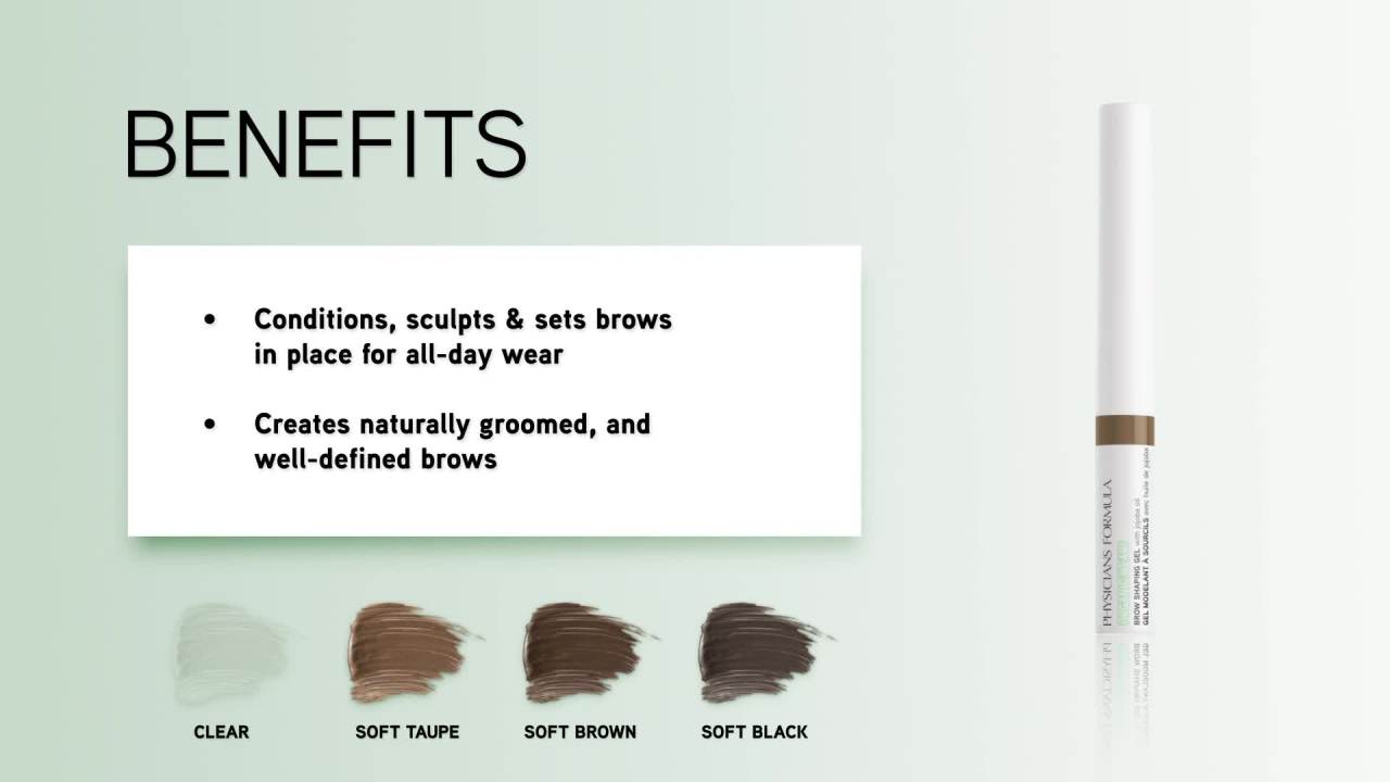 (4 pack) Physicians Formula Organic Wear Brow Shaping Gel, Soft Black ...