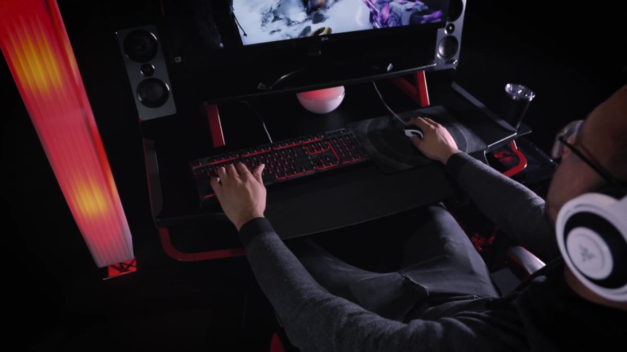 RESPAWN 3000 Gaming Computer Desk - Ergonomic Height Adjustable Gaming ...