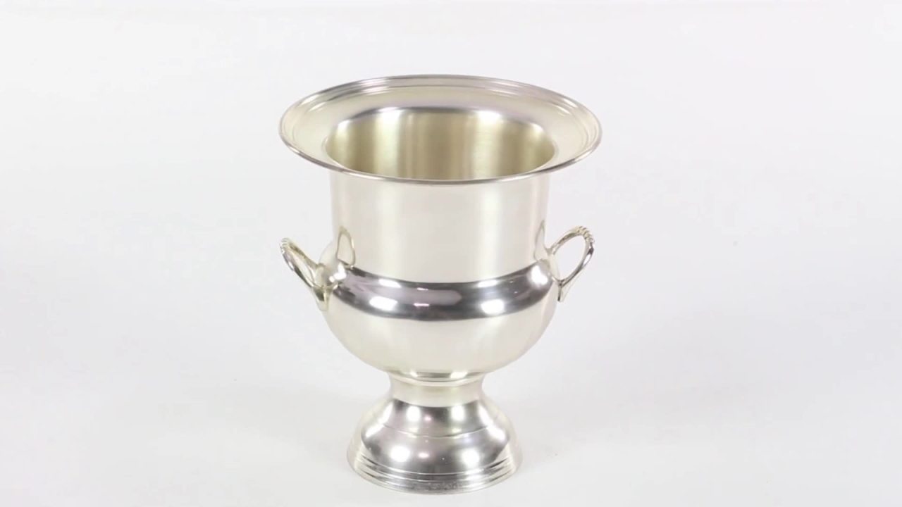 DecMode Round Metal 2 Bottle Silver Ice Bucket - Walmart.com