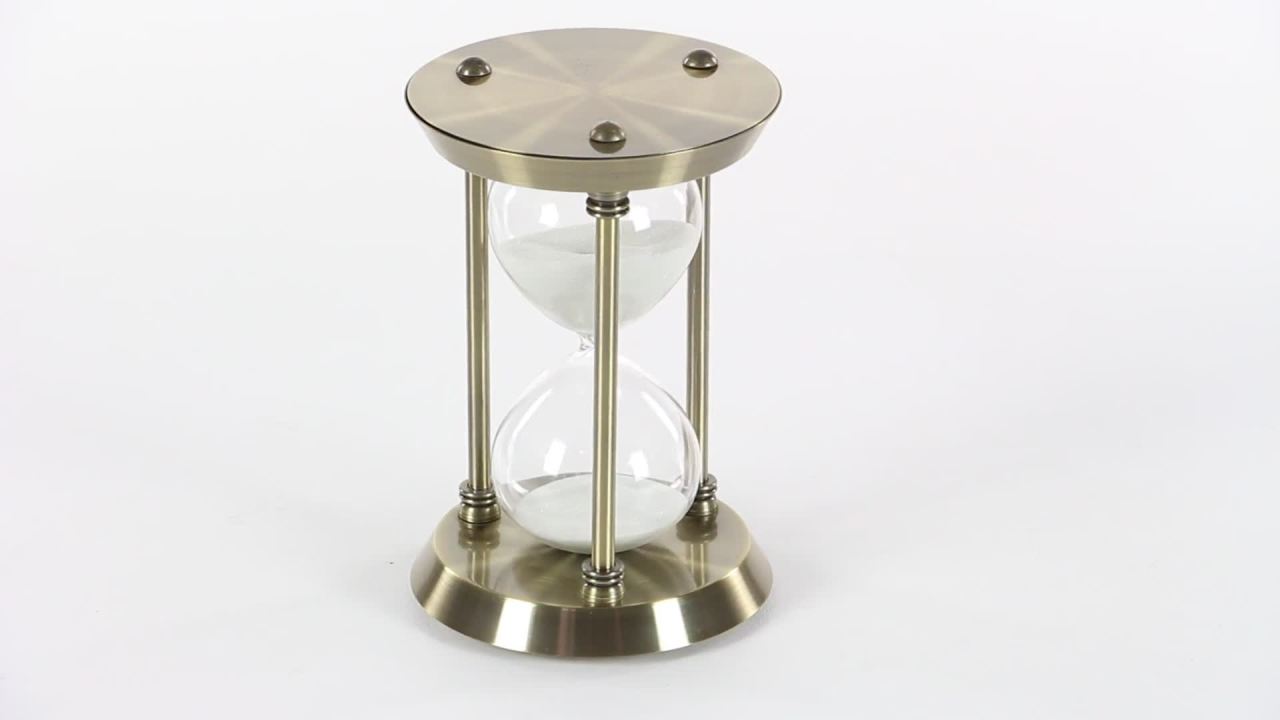 DecMode 6" x 9" Brass Metal Hourglass Sand Timer, 1-Piece - Walmart.com