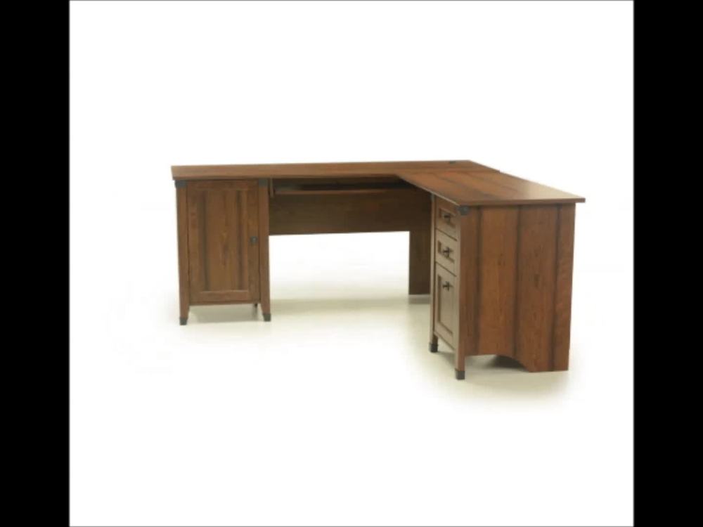 Sauder Carson Forge Corner Computer Desk, Washington Cherry Finish ...