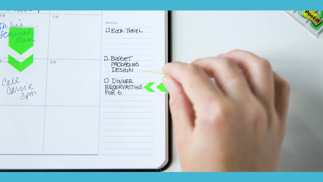 Post-it® Sign Here Sticky Notes, Yellow, 1 in. Wide, 50/Dispenser, Page ...