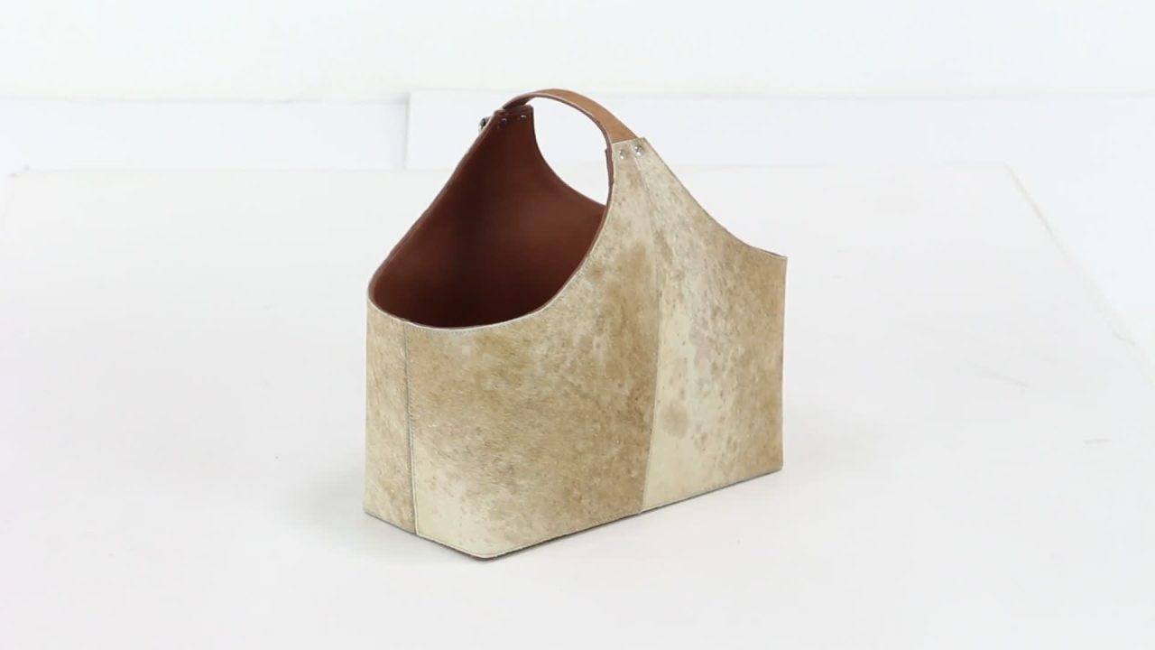 DecMode 15" Brown Leather Handmade Box Style Magazine Holder with ...