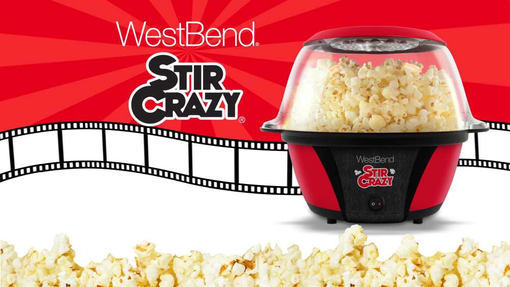 West Bend Stir Crazy 6QT. Blue Stirring Popcorn Machine With Serving ...