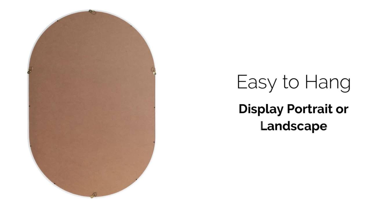 Kate and Laurel Travis Modern Capsule Wood Framed Wall Mirror, 12 x 24 ...