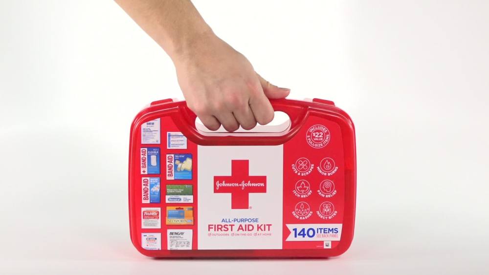 Johnson & Johnson All-Purpose Portable Compact First Aid Kit, 140 pc ...