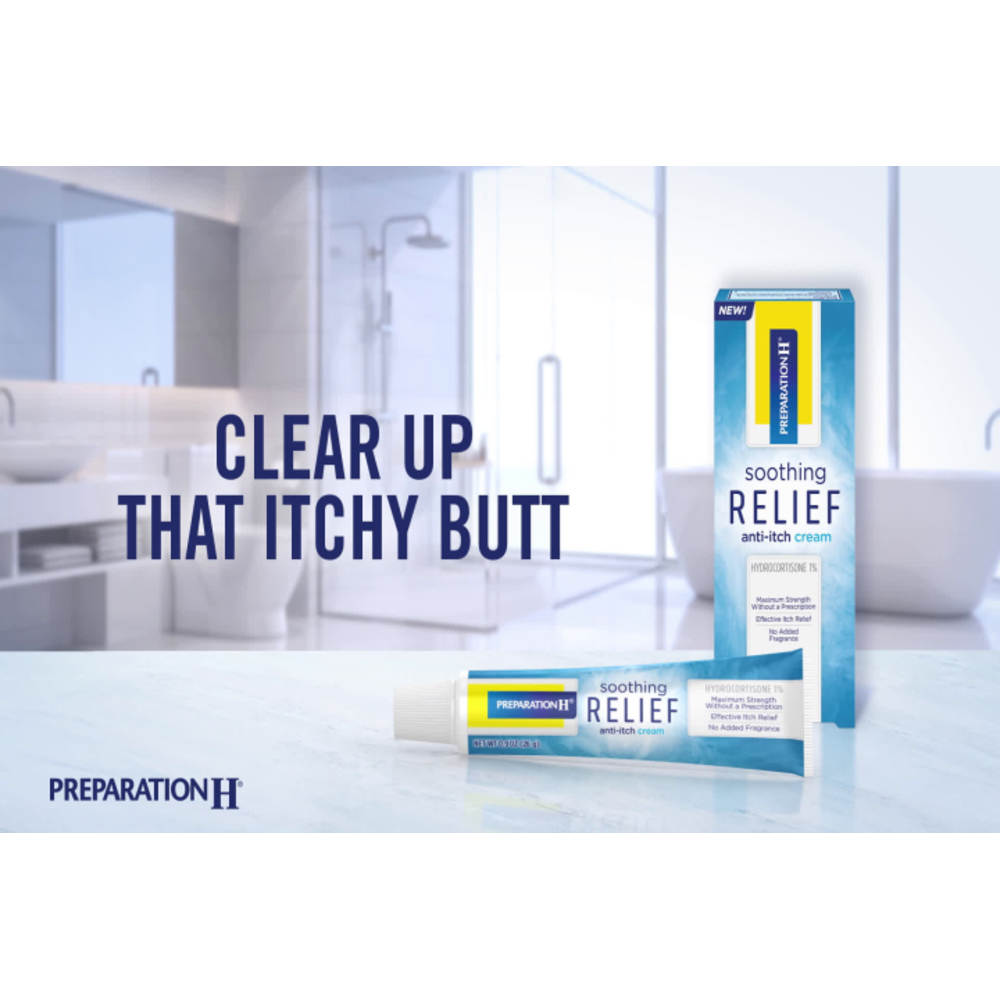 Preparation H Soothing Relief Anti-Itch Cream for Butt Itch Relief, 0.9 ...