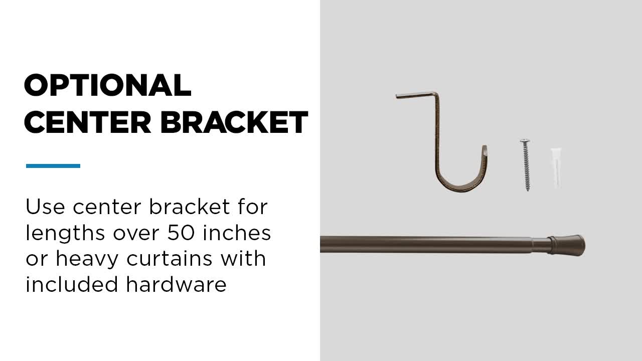 Mainstays White Adjustable Tension Curtain Rod, 48 to 84 Inches, Metal ...