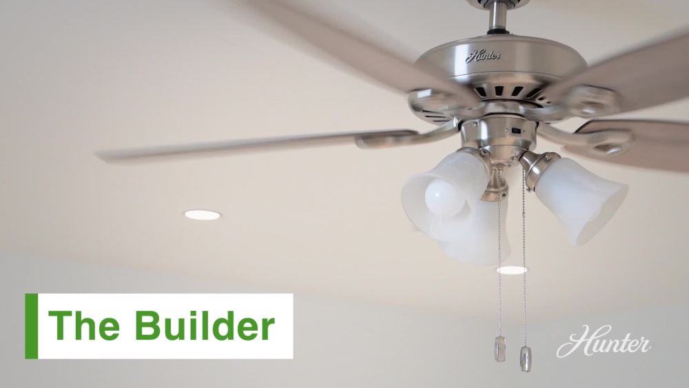Hunter Builder Low Profile 42" Ceiling Fan with LED Lights and Pull ...