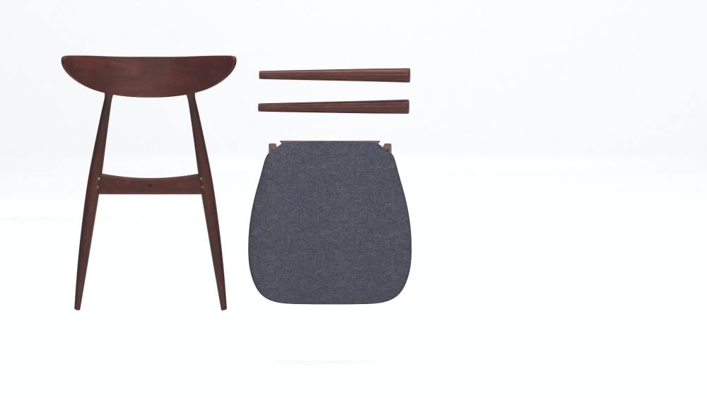 GDF Studio Abitha Mid Century Modern Fabric Upholstered Dining Chairs ...