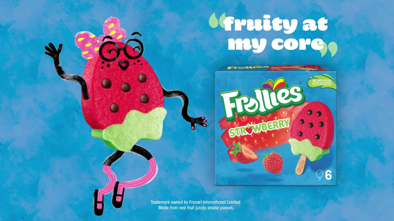 Frollies Strawberry Fruity Ice Cream Bar Pops 6 Count, Cardboard Frozen ...