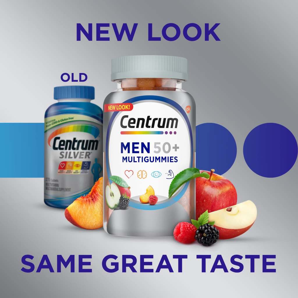 Centrum Multigummies Men Over 50 Gummy Multivitamin with Vitamins A, B ...