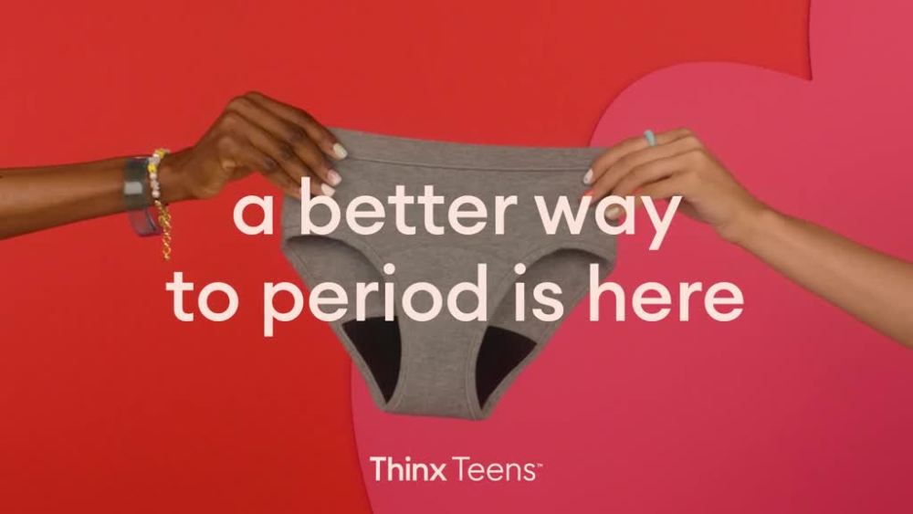 Thinx Teens Super Absorbency Cotton Bikini Period Underwear, Large, Hologram - Walmart.com
