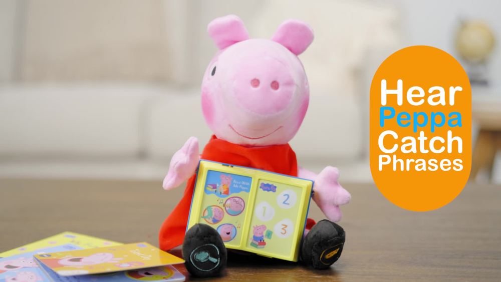 Peppa Pig Read With Me Peppa, Plush Toy with Three Storybooks, VTech ...