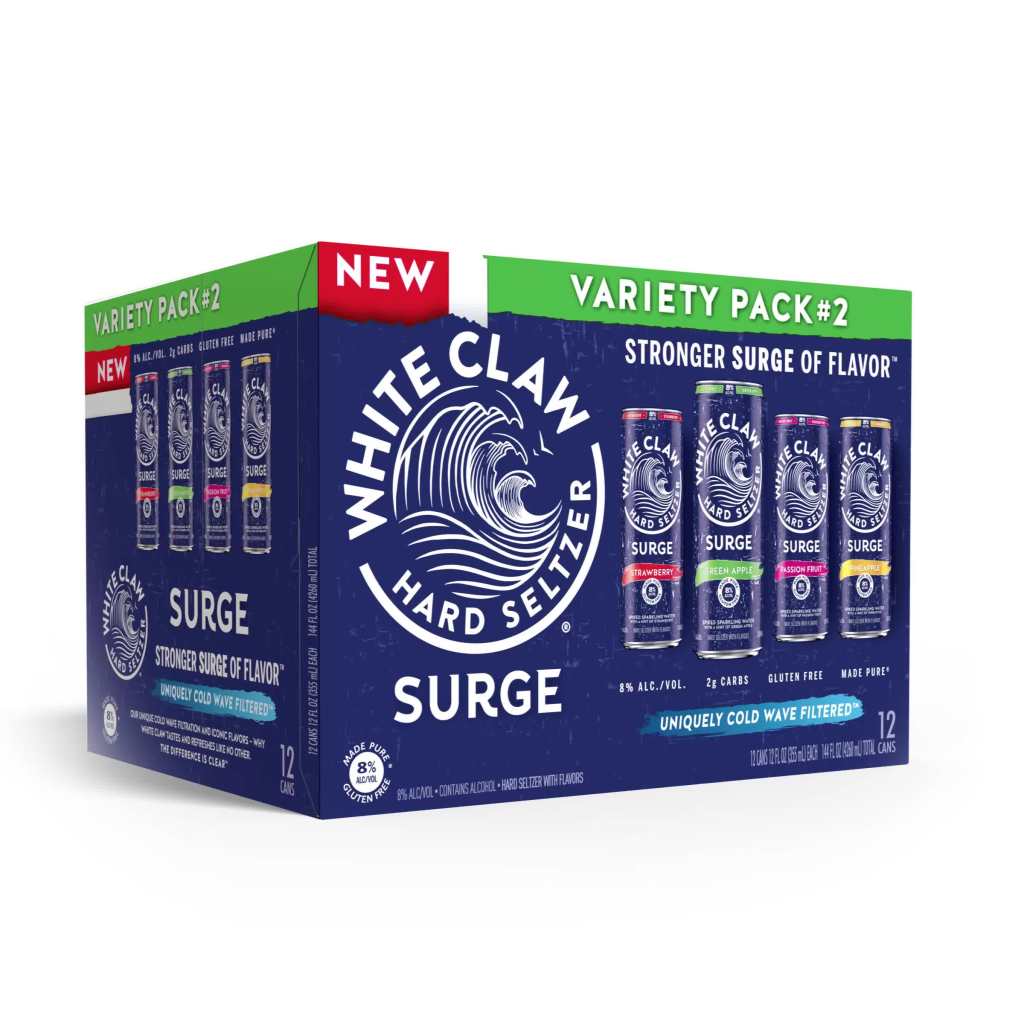 White Claw Surge Variety Pack No 2, 12 oz Cans, 8% ABV, Fruit Flavored ...
