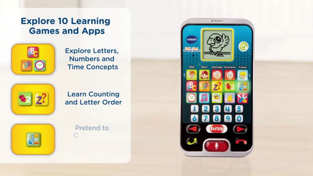 VTech Call and Chat Learning Phone, Pretend Play Toy Phone For Kids ...