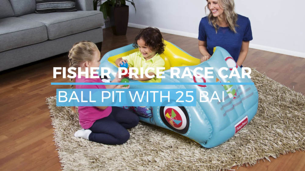 Fisher Price 47 x 31 x 20 Inch Kids Toddler Inflatable Race Car Ball ...