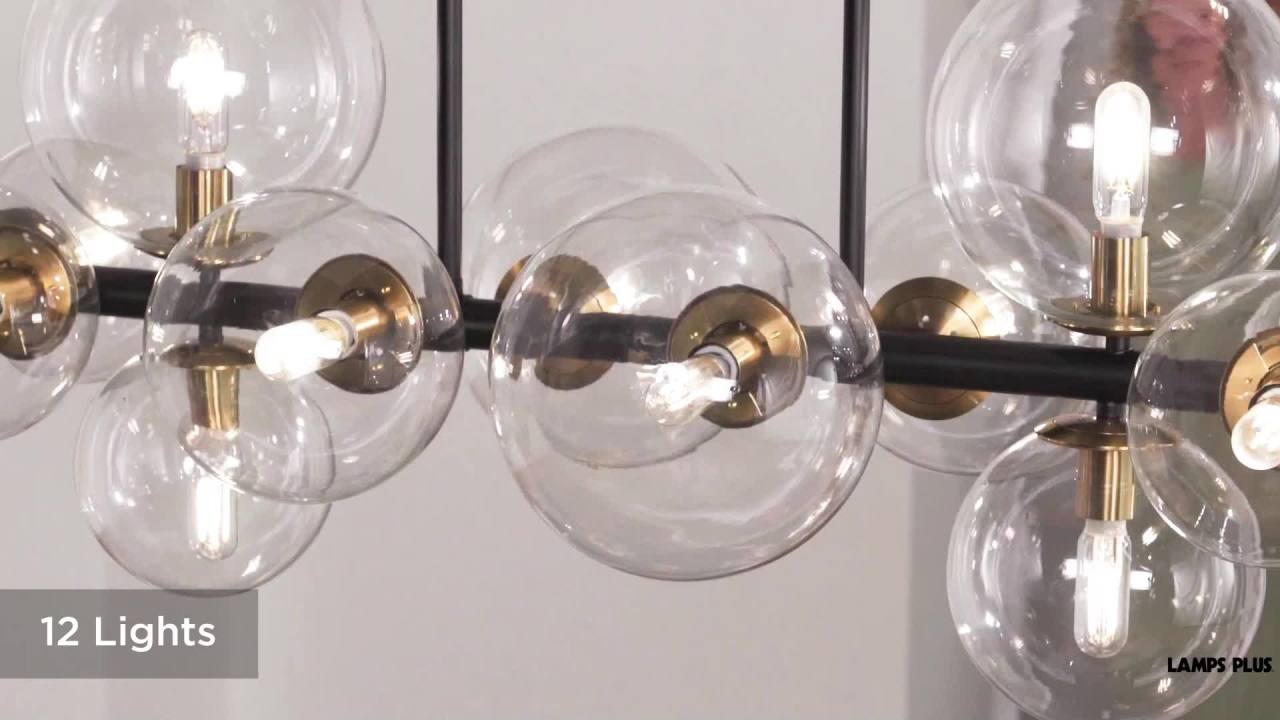 Possini Euro Design Vasa Black Gold Island Linear Pendant Chandelier 34 ...