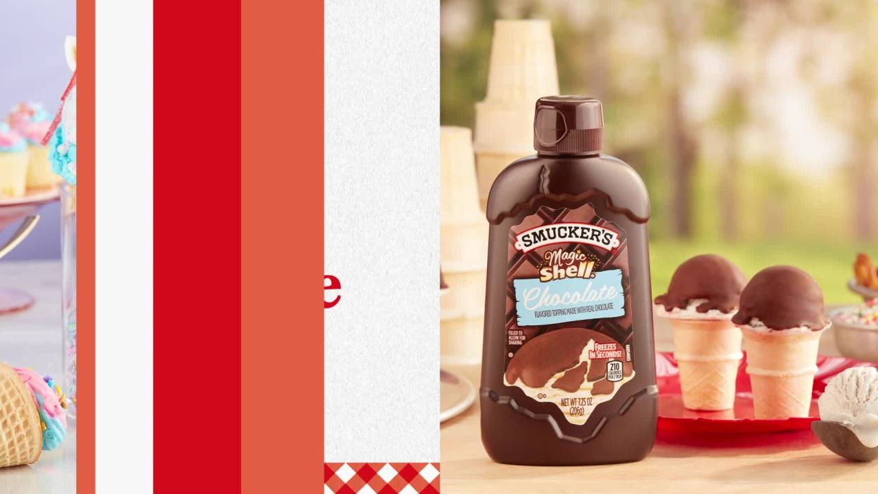 Smucker's Magic Shell Chocolate Flavored Ice Cream Sundae Toppings, 7. ... Smucker's Magic Shell Chocolate Flavored Ice Cream Sundae Toppings, 7. ...