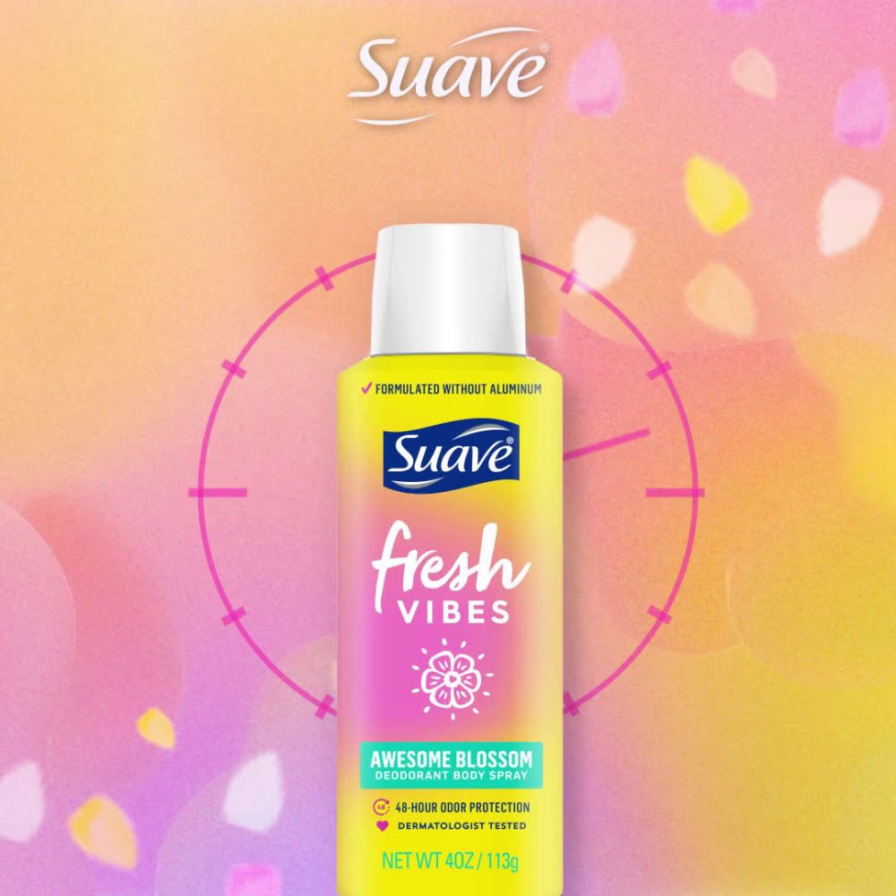 Suave Fresh Vibes Deodorant Body Spray, Aluminum Free 48 Hour Deodorant ...