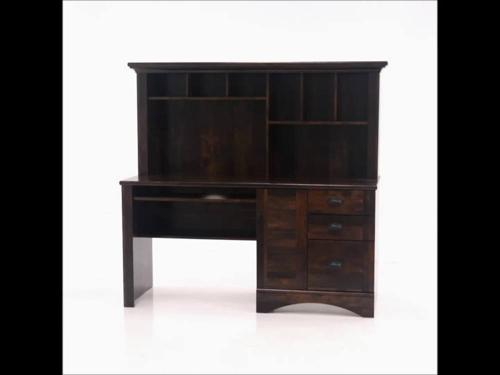 Sauder Harbor View Computer Desk W/Hutch, Curado Cherry Finish ...