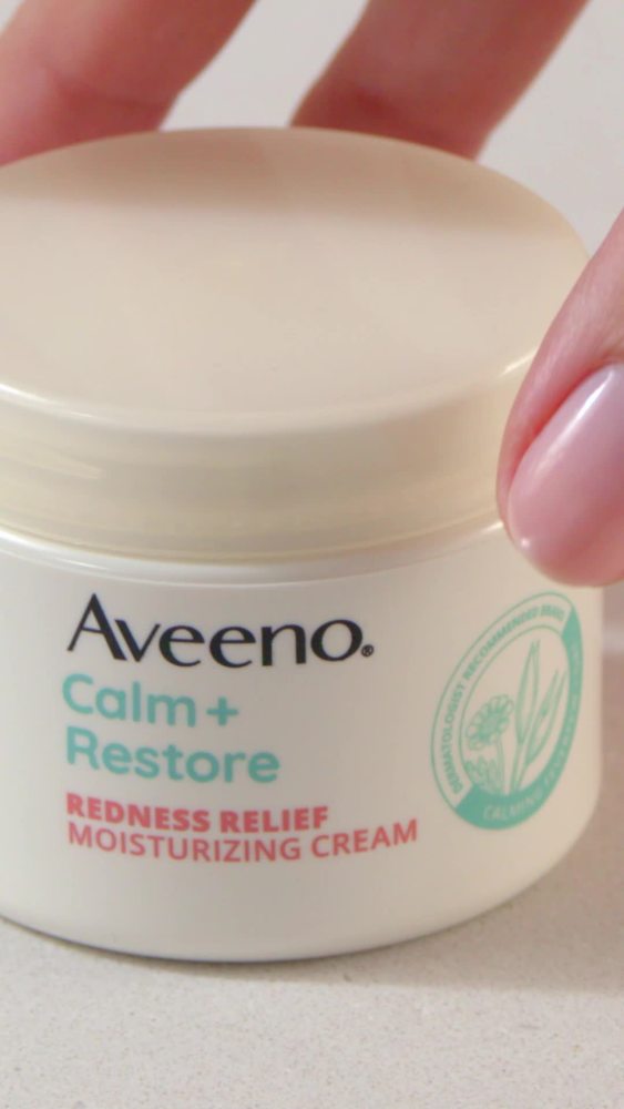 Aveeno Calm + Restore Redness Relief Cream, Face Moisturizer, 1.7 oz ...