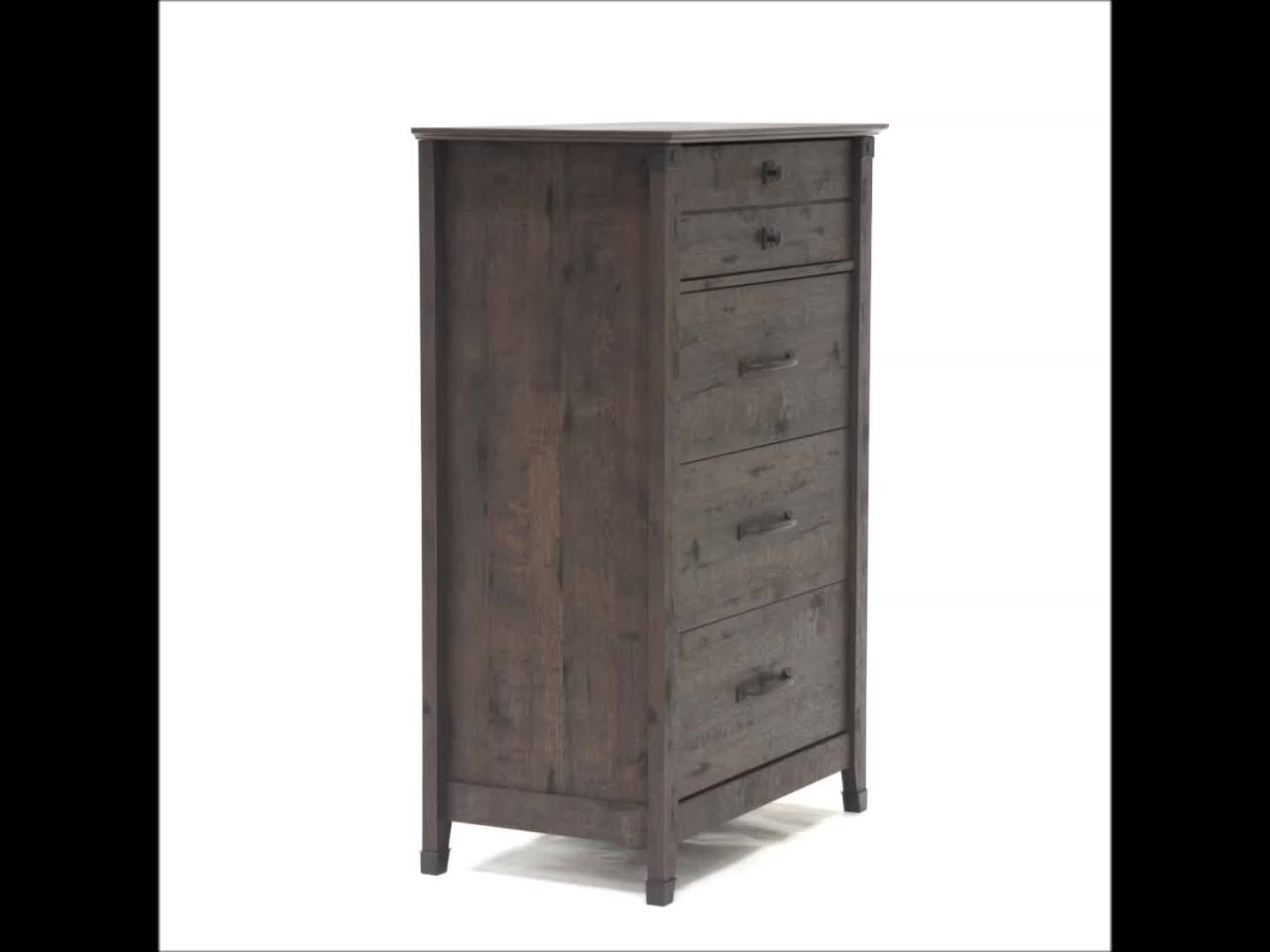Sauder Carson Forge 4-Drawer Dresser, Coffee Oak Finish - Walmart.com