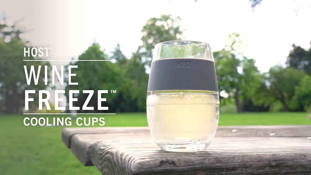 HOST Plastic Double Wall Insulated Freezable Drink Chilling Wine Cup ...