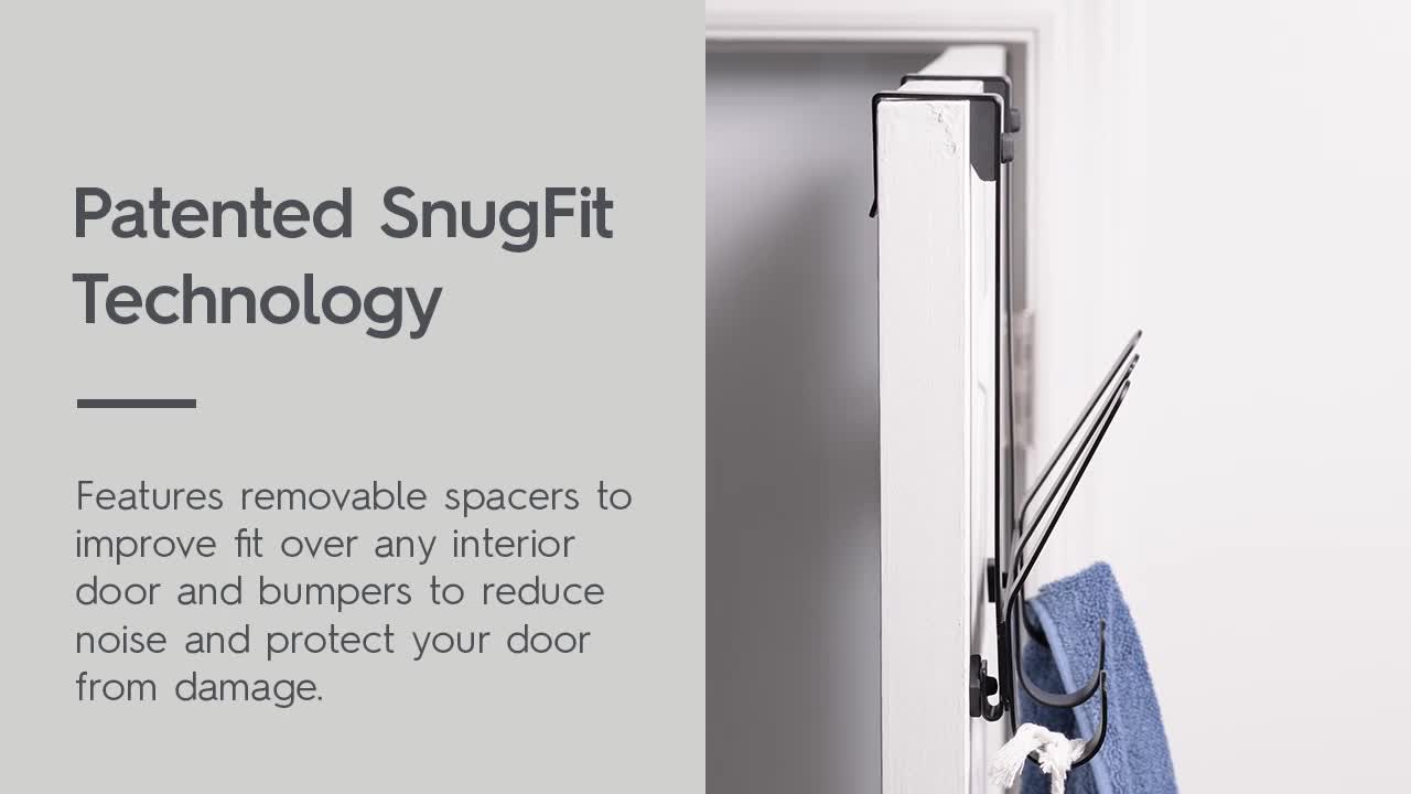 Better Homes & Gardens SnugFit Over-the-Door Hook Rack with 3 Double ...