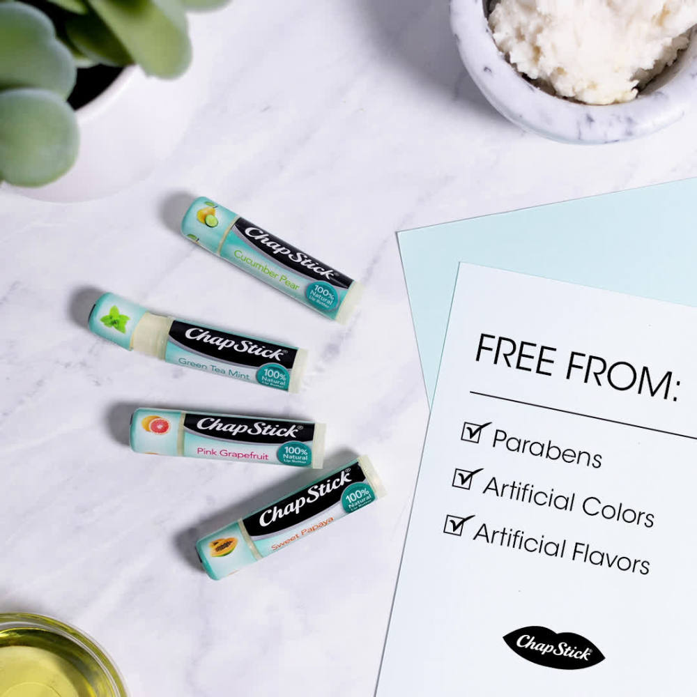 ChapStick 100 Percent Natural Lip Butter, Green Tea Mint Flavored, 0.15 ...