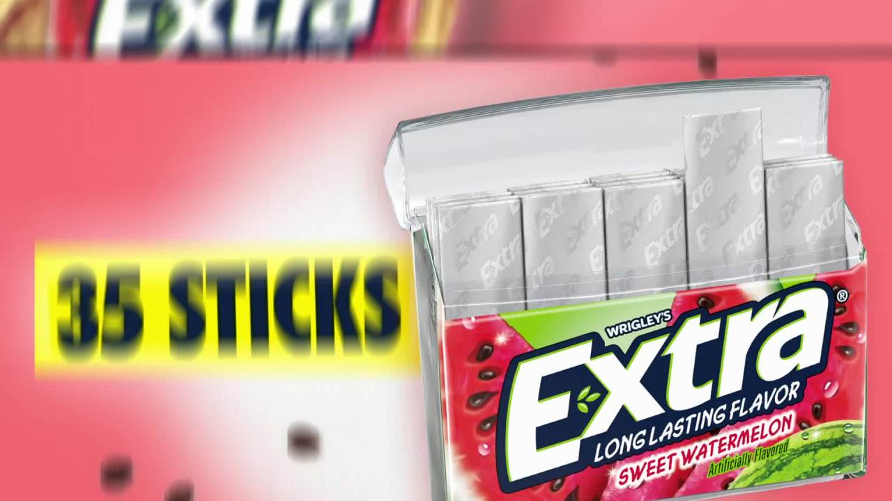 Extra Sweet Watermelon Sugar Free Chewing Gum Pack - 35 sticks ...