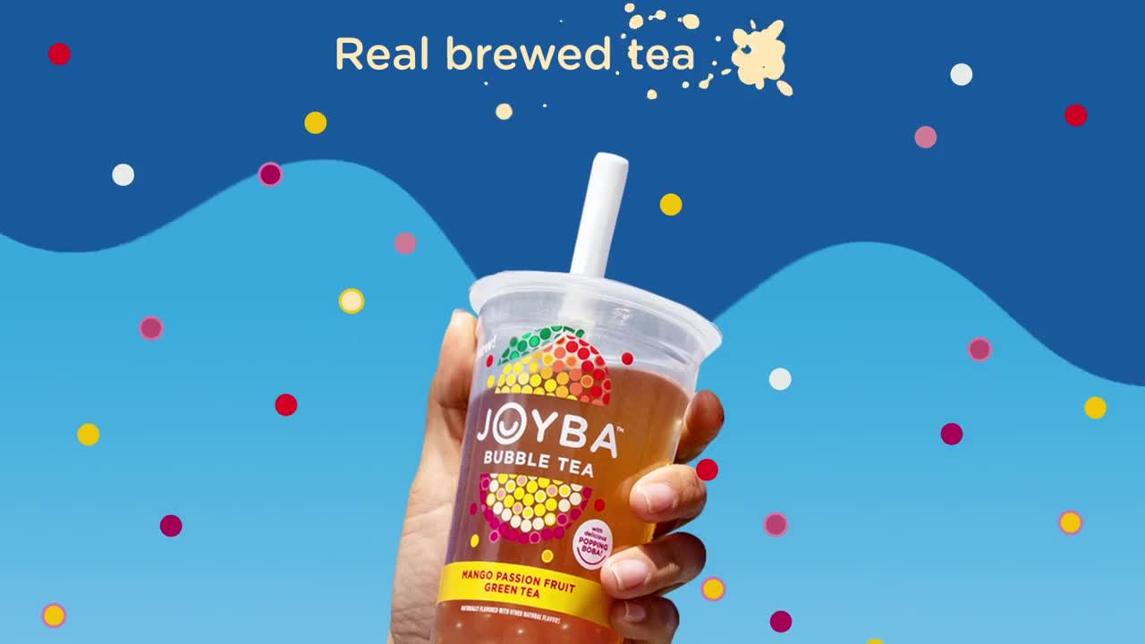 Joyba Raspberry Dragonfruit Black Tea Bubble Drink Pack, 4 Cups, 12 fl ...