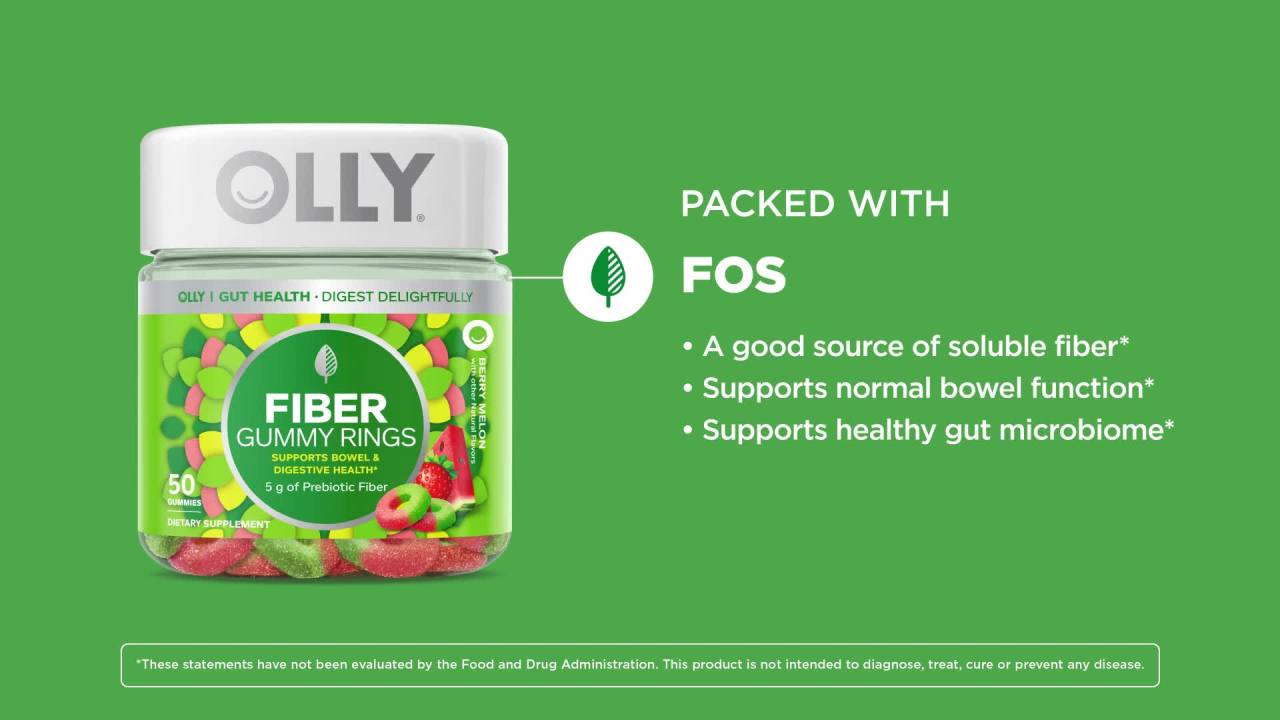 OLLY Adult Fiber Gummy Rings, 5g Prebiotic Fiber, Digestive Support ...