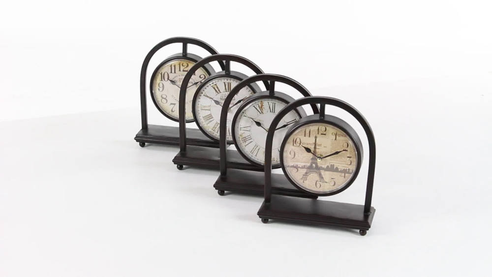 DecMode 11" Black Metal Pendulum Stand Clock, Set of 4 - Walmart.com