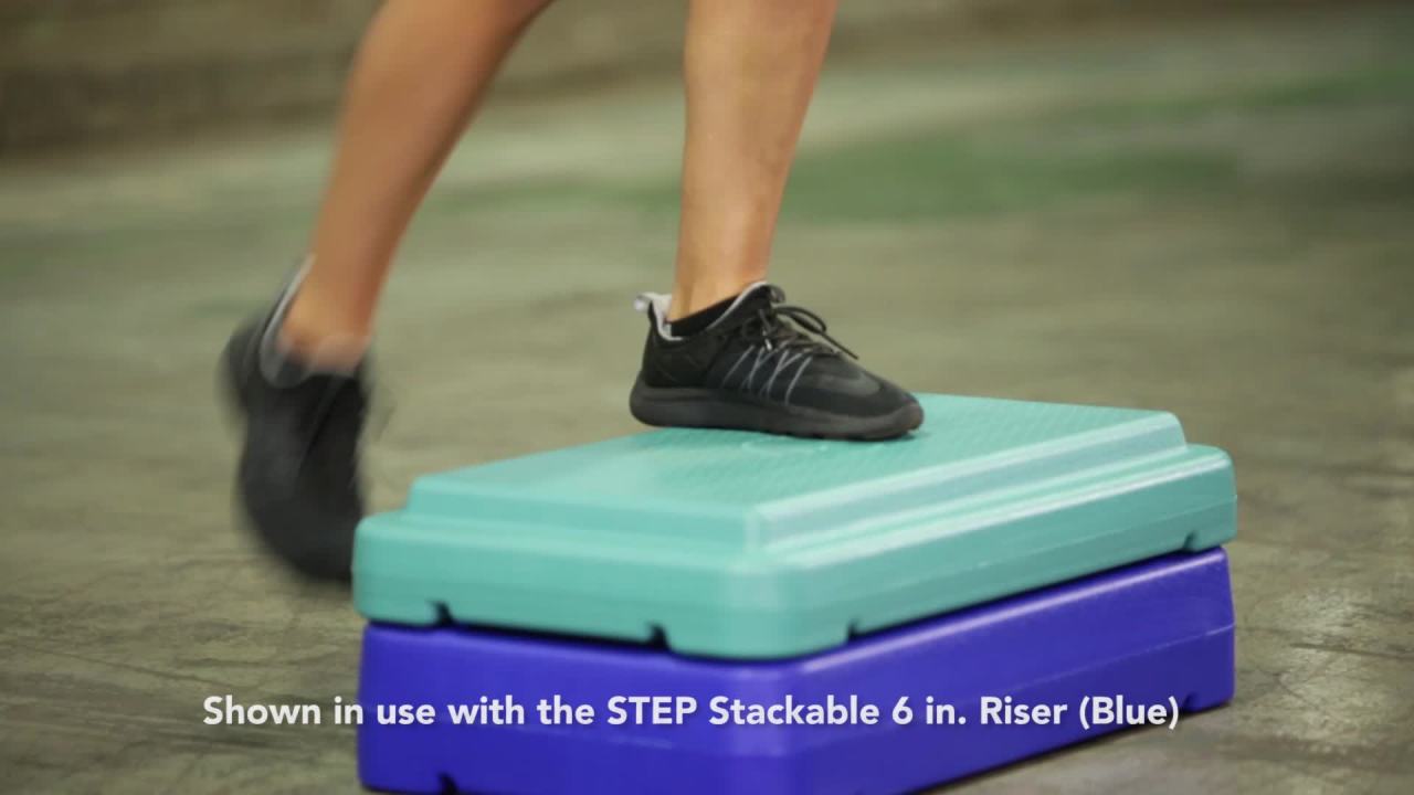The Step 4" Stackable Aerobic Exercise Platform with Non-Slip Surface ...
