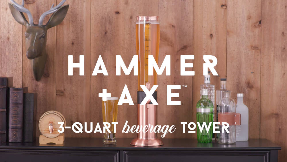 Hammer + Axe Beer Tower Drink Dispenser with Pro-Pour Tap and Freeze ...