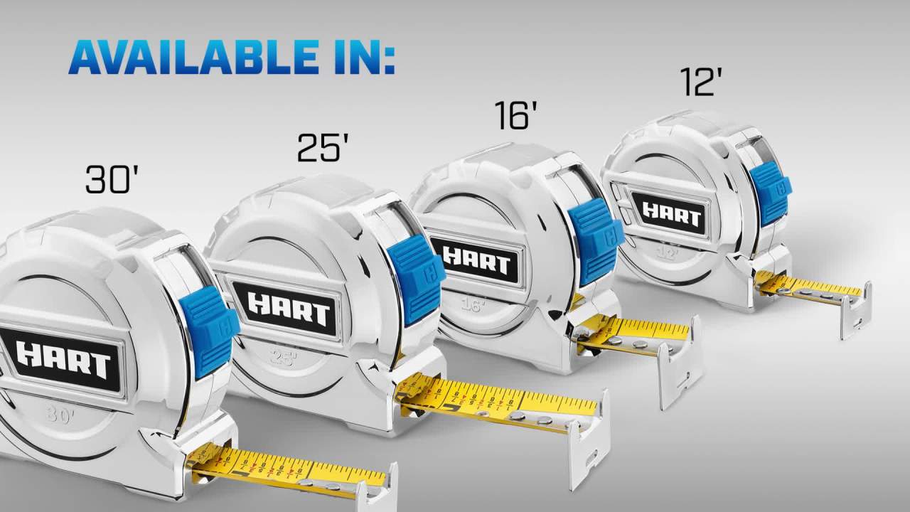 HART 100-Foot Steel Blade Closed Reel Long Tape Measure - Walmart.com