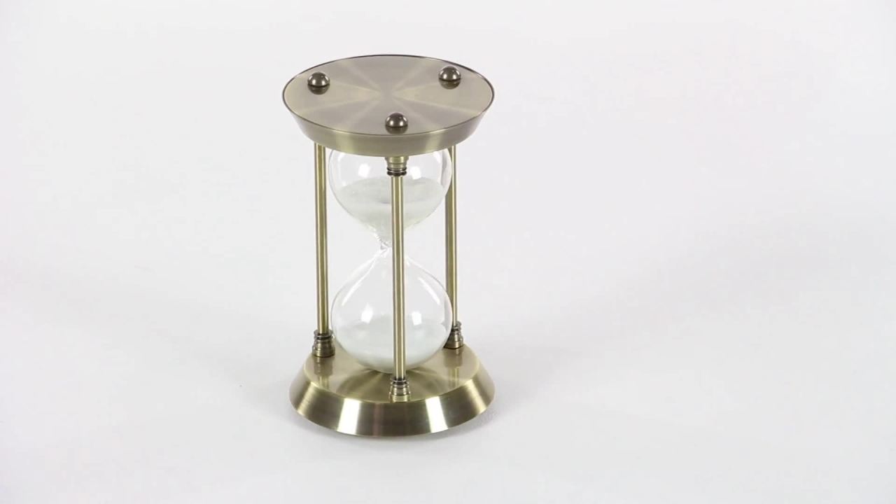DecMode 4" x 7" Brass Metal Hourglass Sand Timer, 1-Piece - Walmart.com